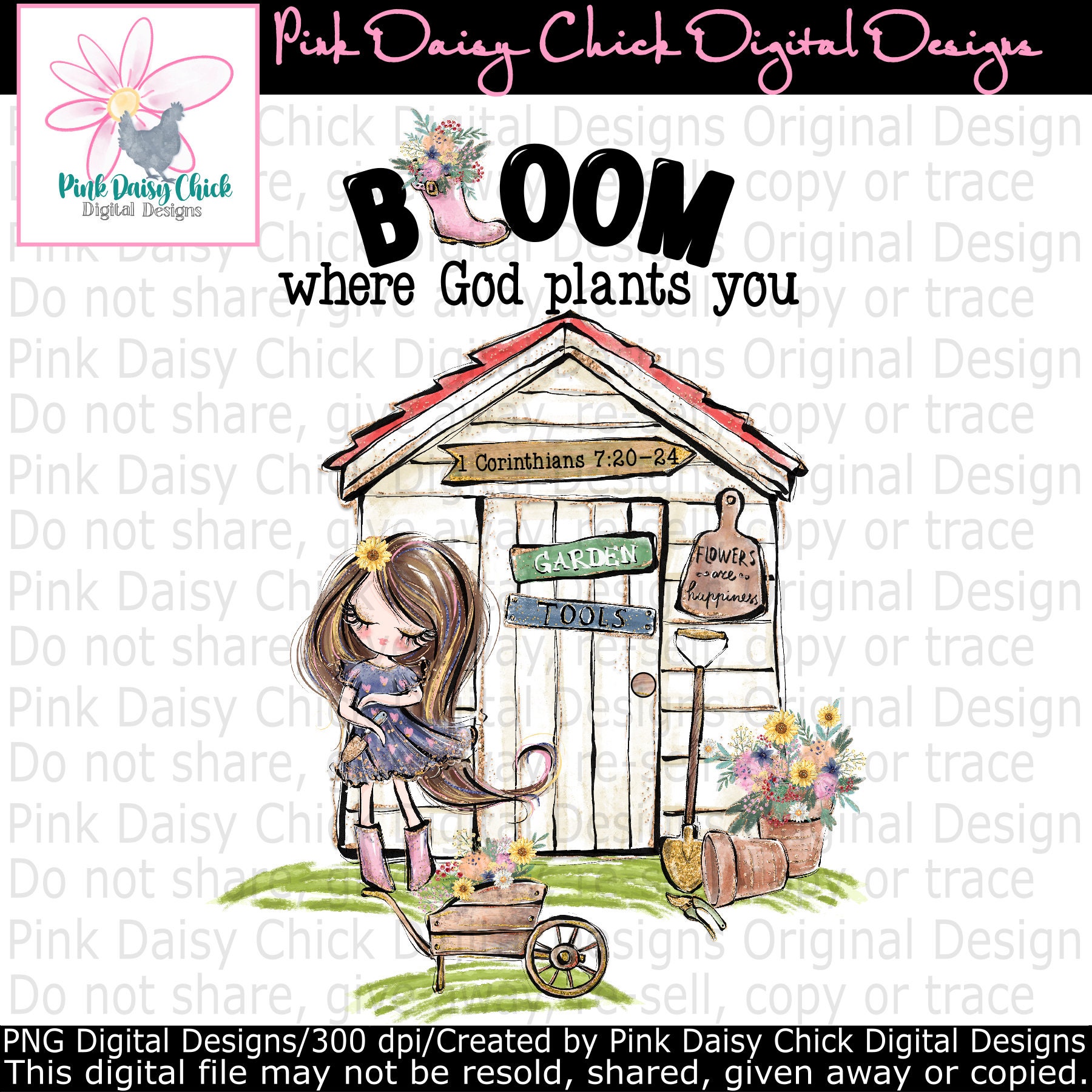 Digital PNG / Bloom Where God Plants You / God / Jesus / Faith ...