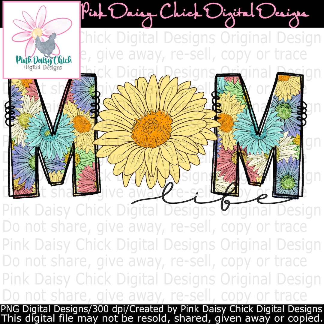 Digital PNG / Mom With Daisies / Life / Mom / Daisy / Daisies / Flowers ...