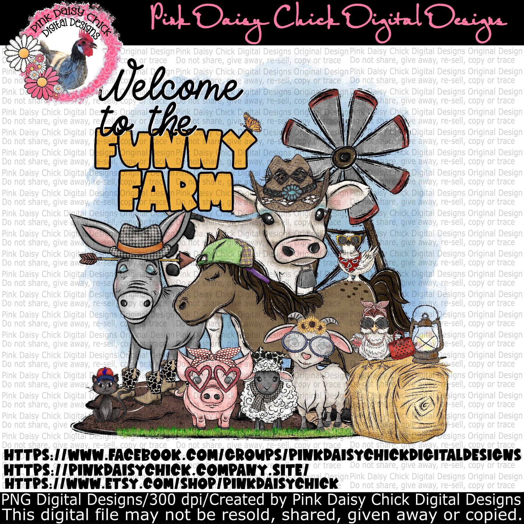 Animals Digital PNG, Sublimation Png, Farm Animals Png, Funny Animals ...