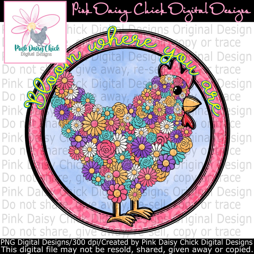 Digital PNG / Blooming Chicken / Flowering Chicken / Chicken / Flowers ...