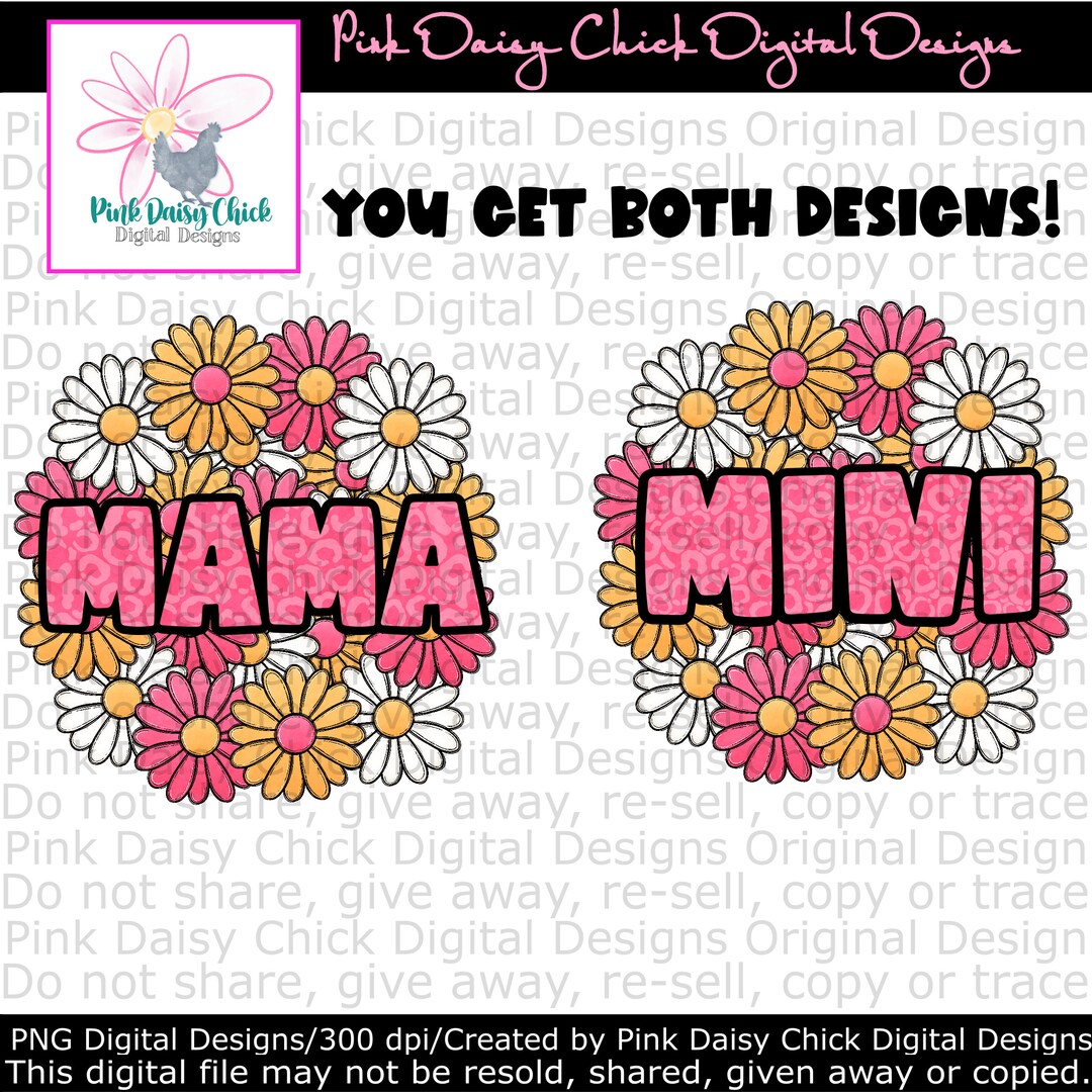 Digital PNG / Mama and Mini / Mama / Mini / Daisy / Daisies / Flowers ...