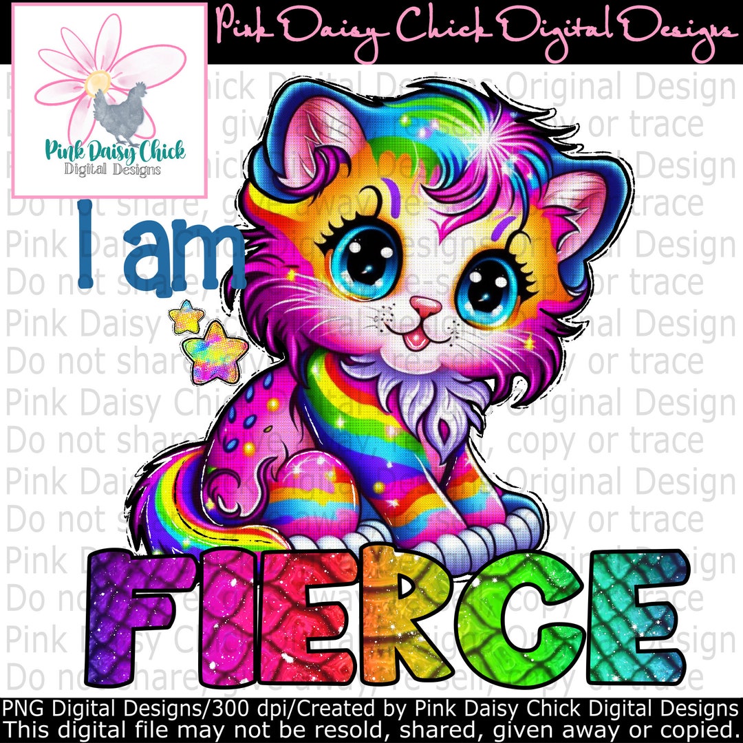 Digital PNG / I Am Fierce / Cat / Kitten / Kids / Cute / Bright Colors ...