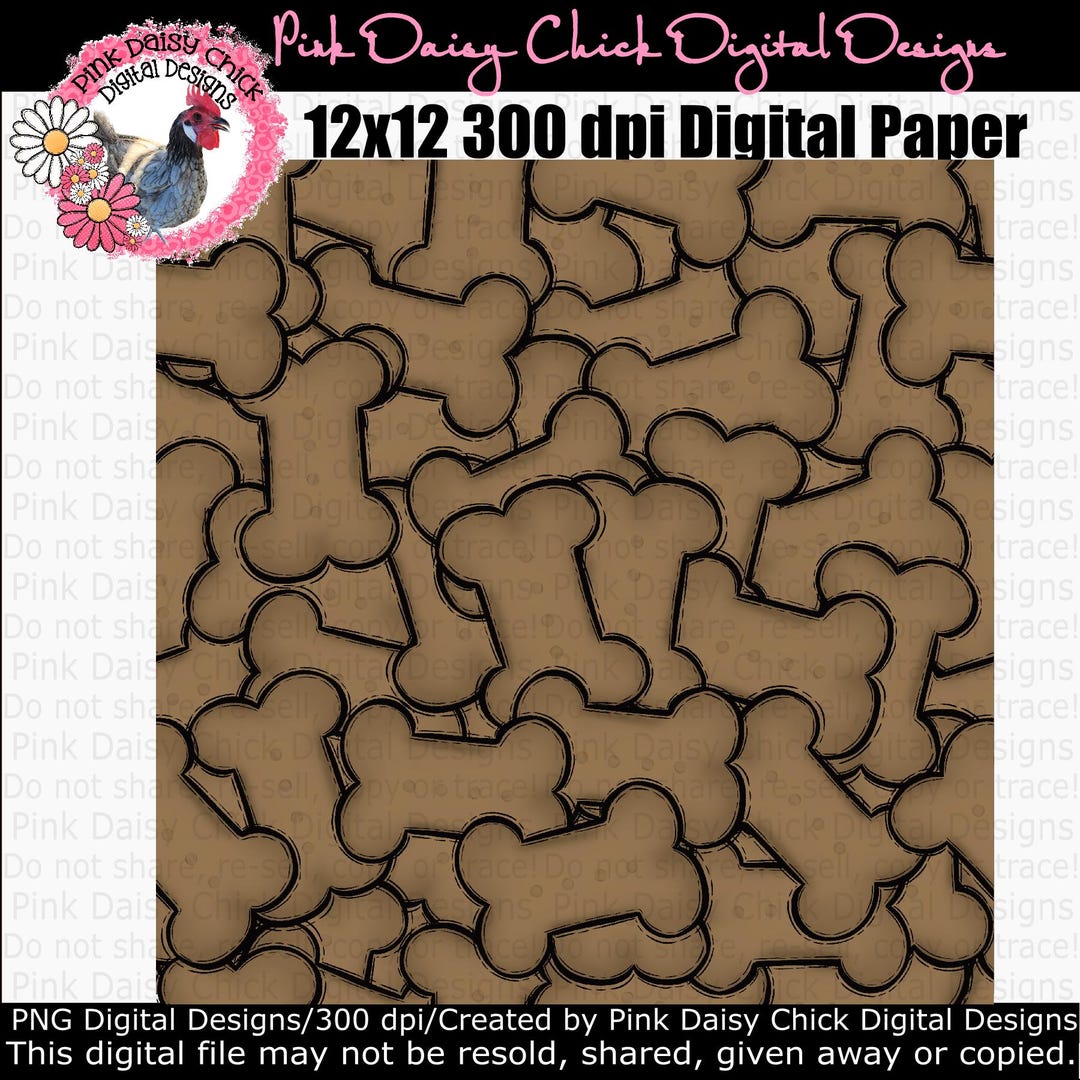 Digital PNG, Digital Paper, Digital Pattern, Dog Bone Digital Paper ...