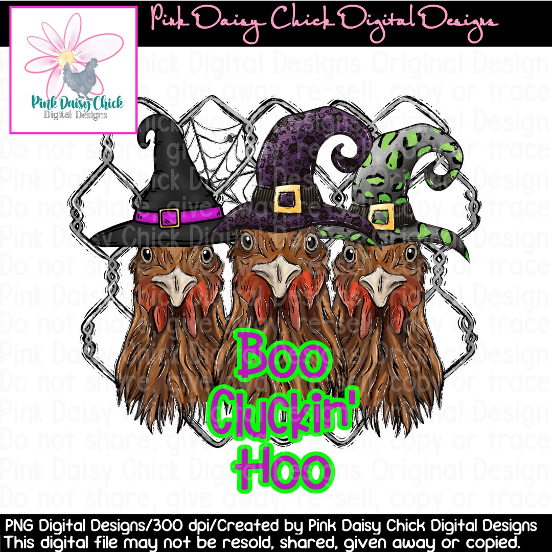 Digital PNG/ Boo Cluckin' Hoo / Halloween / Chickens / Halloween ...