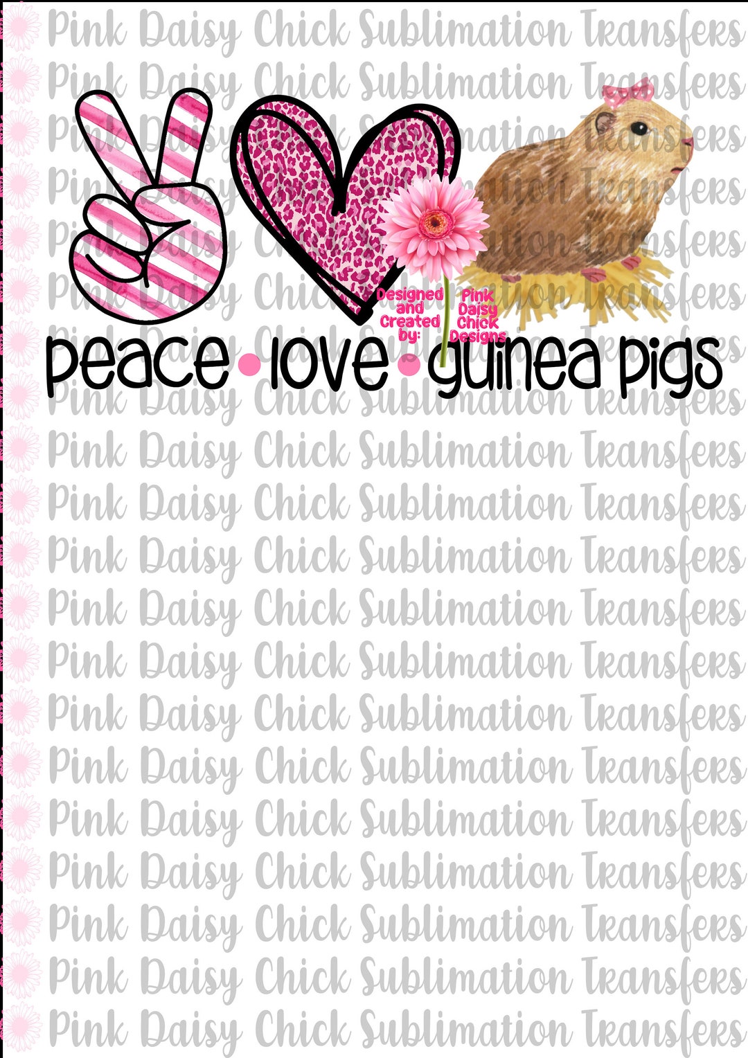 Digital Png/peace Love Guinea Pigs Pink/leopard/piggies/cute Pigs ...