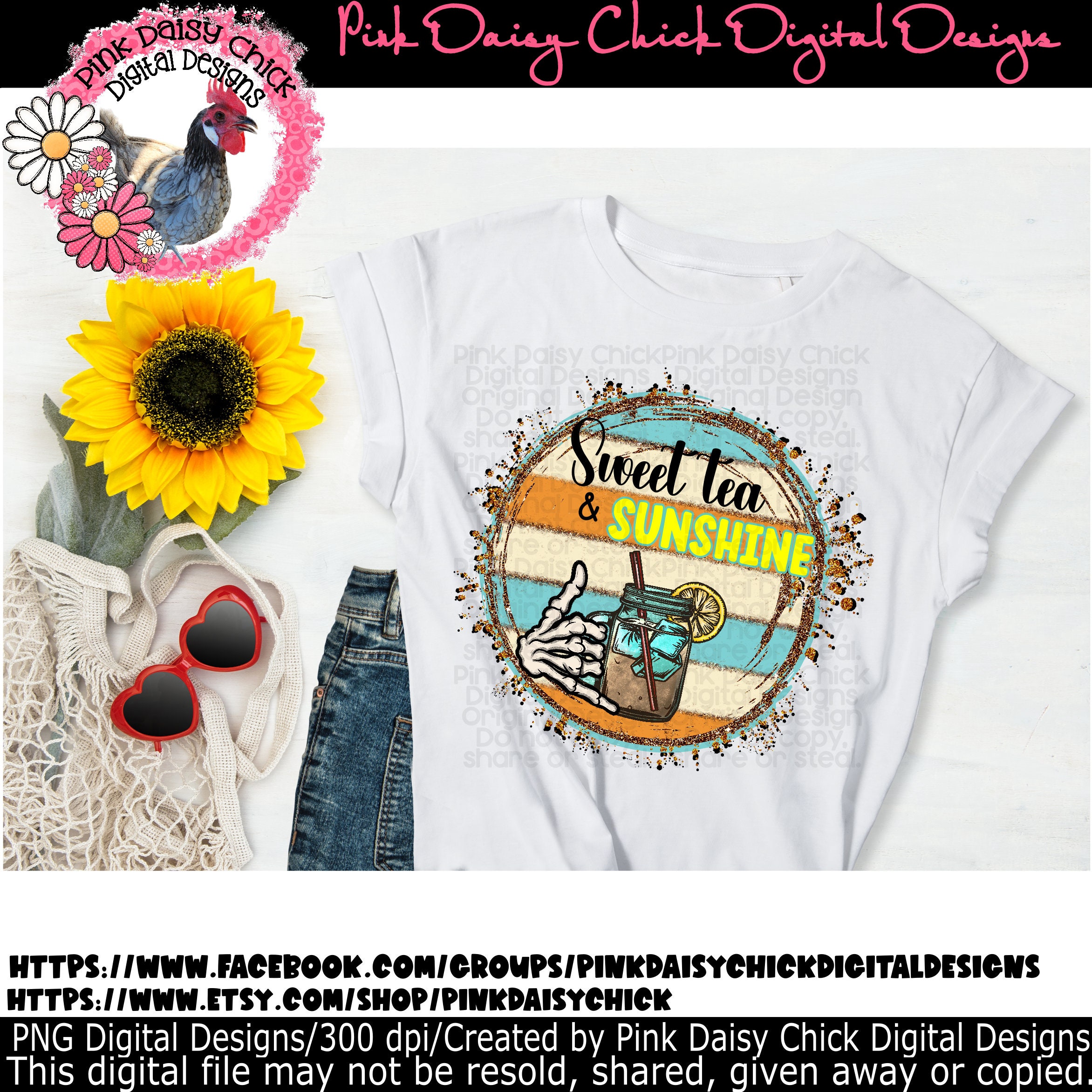 Digital PNG / Sweet Tea Png / Sunshine Png / Summer Shirt Design ...