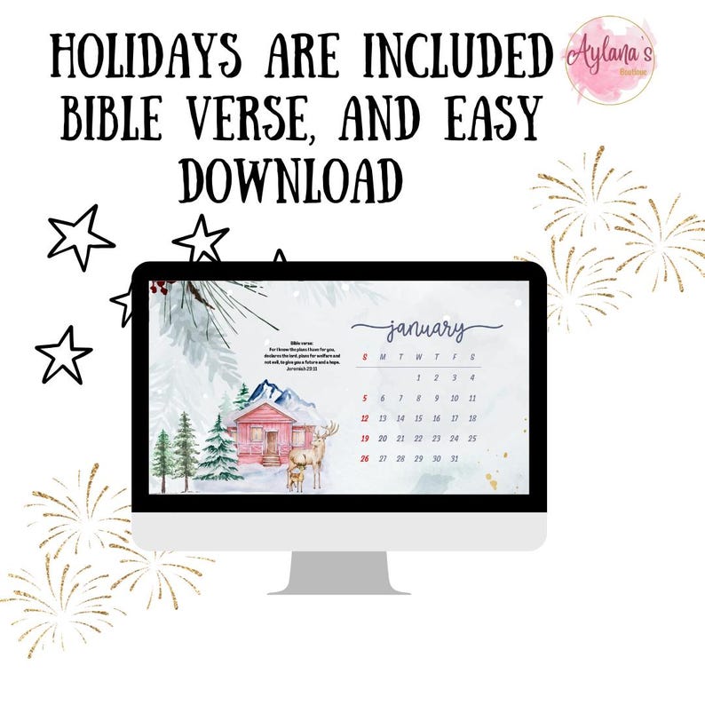 2025 Desktop January Calendar Wallpaper 2025 - Etsy