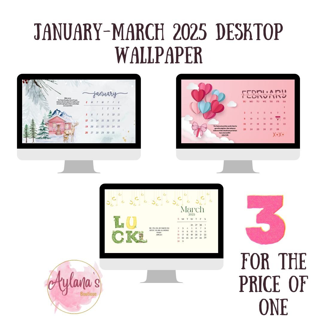 2025 Desktop January Calendar Wallpaper 2025 - Etsy