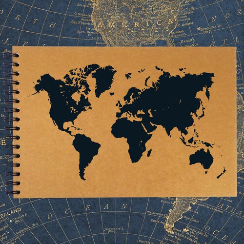 Personalised A5/A4/A3 World Map Scrapbook Travel Journal - Etsy UK