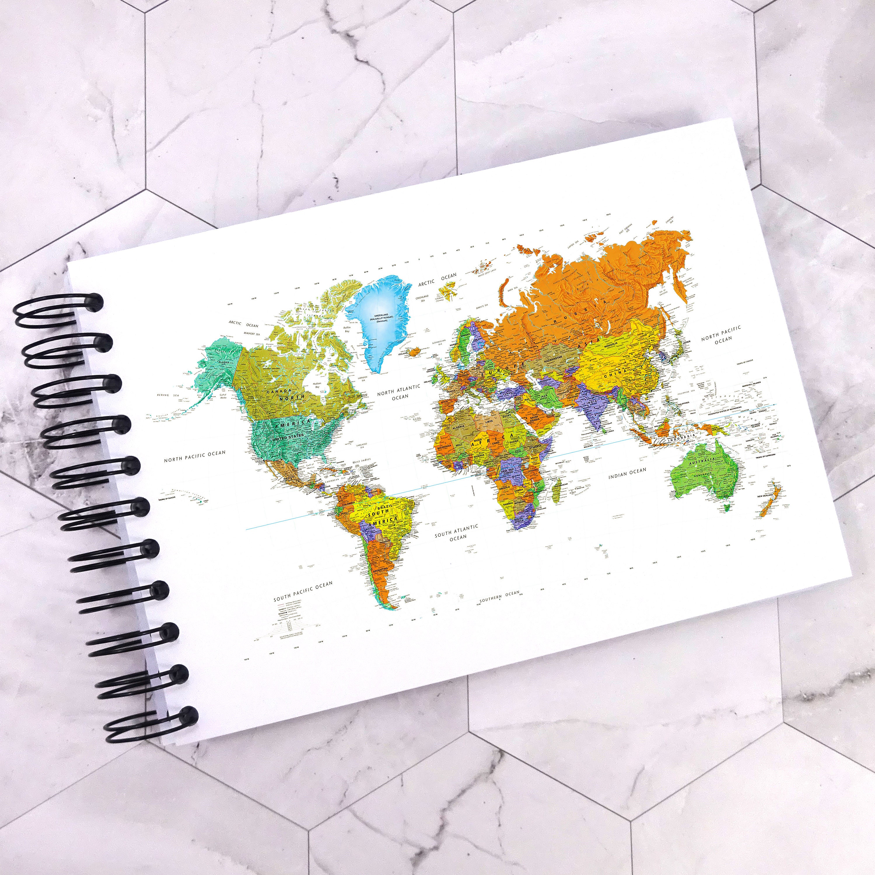 World Map Scrapbook - Etsy UK