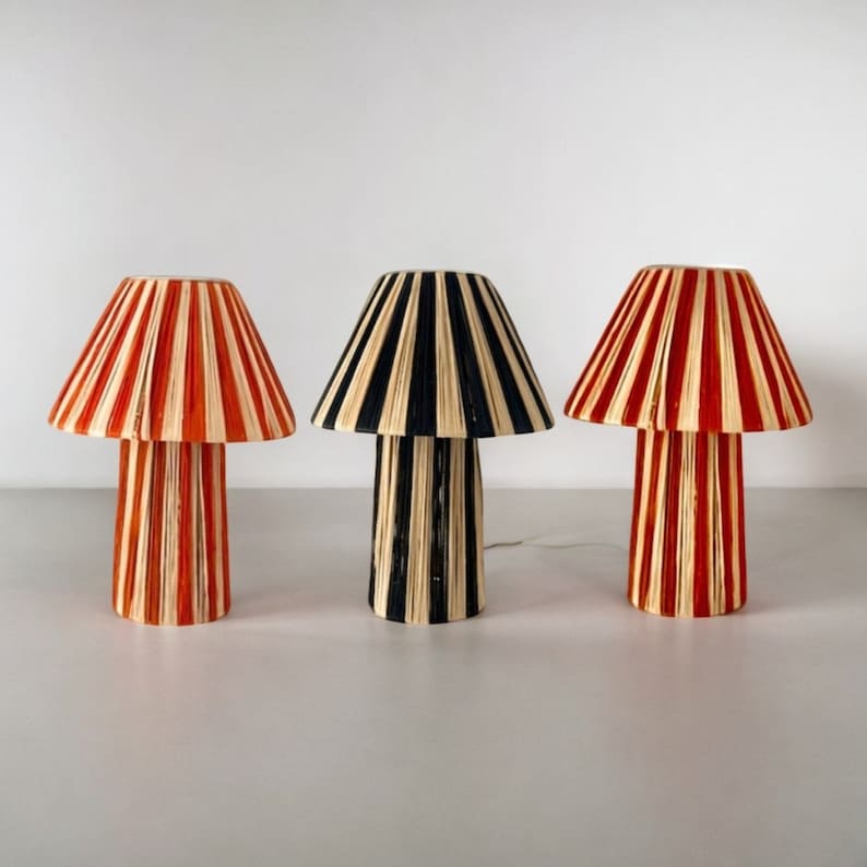 Lamp Raffia Natural Raffia Lamp, Raffia Lampshade, TABLE LAMPSHADES ...