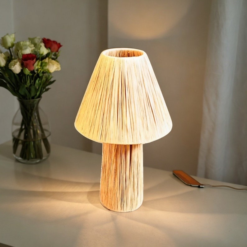 Lamp Raffia Natural Raffia Lamp, Raffia Lampshade, TABLE LAMPSHADES ...