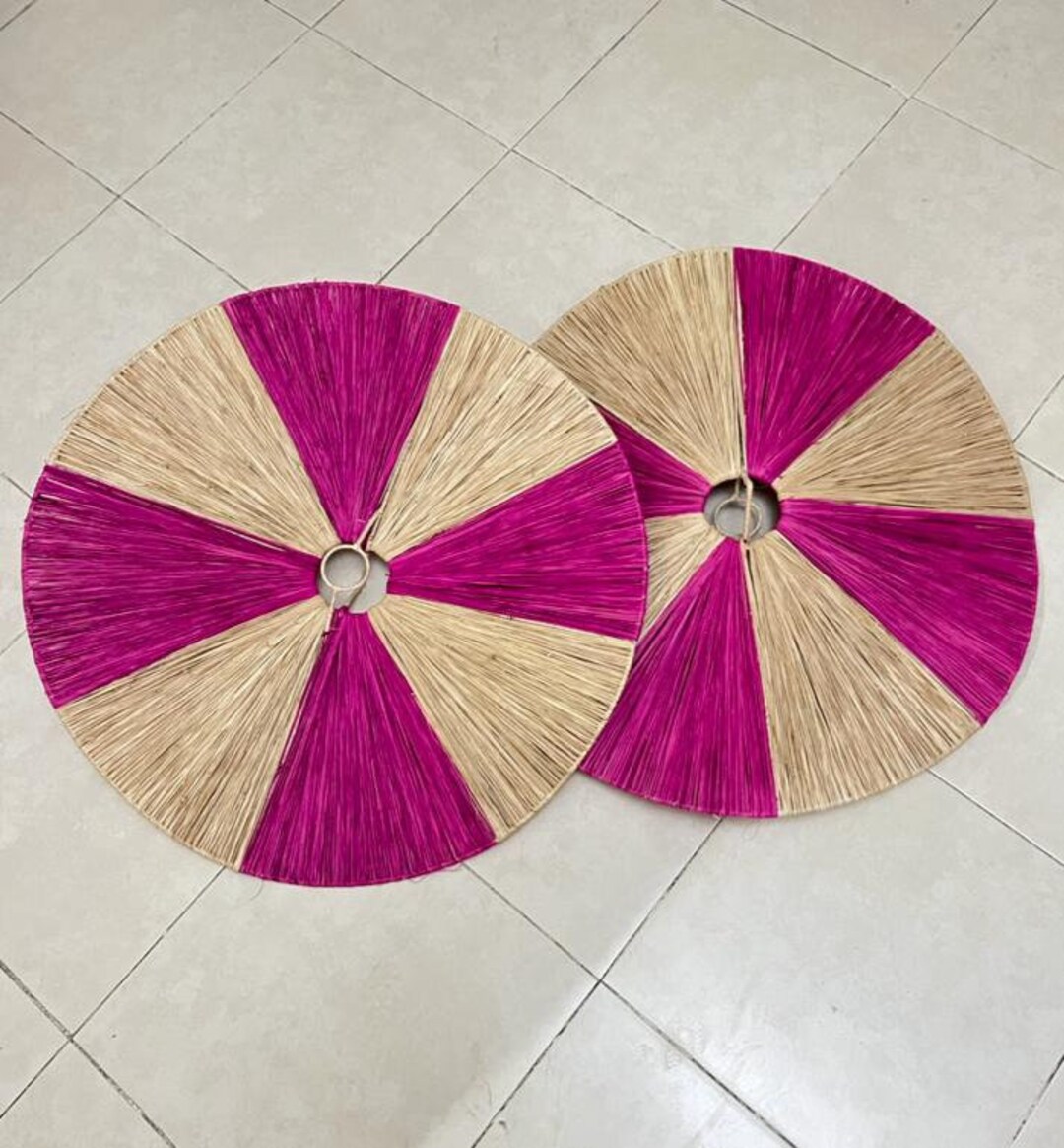 SET OF 2 Raffia Pendant Light Natural Raffia Lamp - Etsy