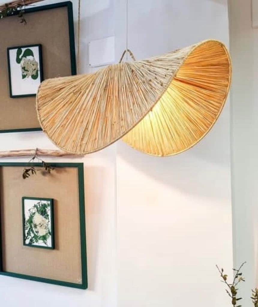 Raffia Pendant Light Natural Raffia Lamp - Etsy