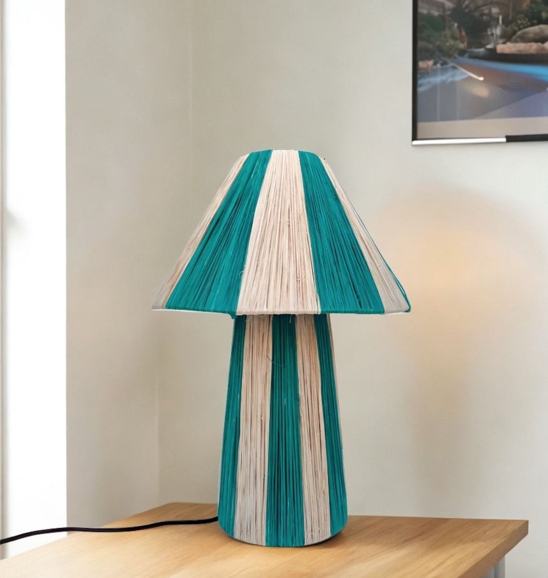 Lamp Raffia Natural Raffia Lamp, Raffia Lampshade, TABLE LAMPSHADES ...