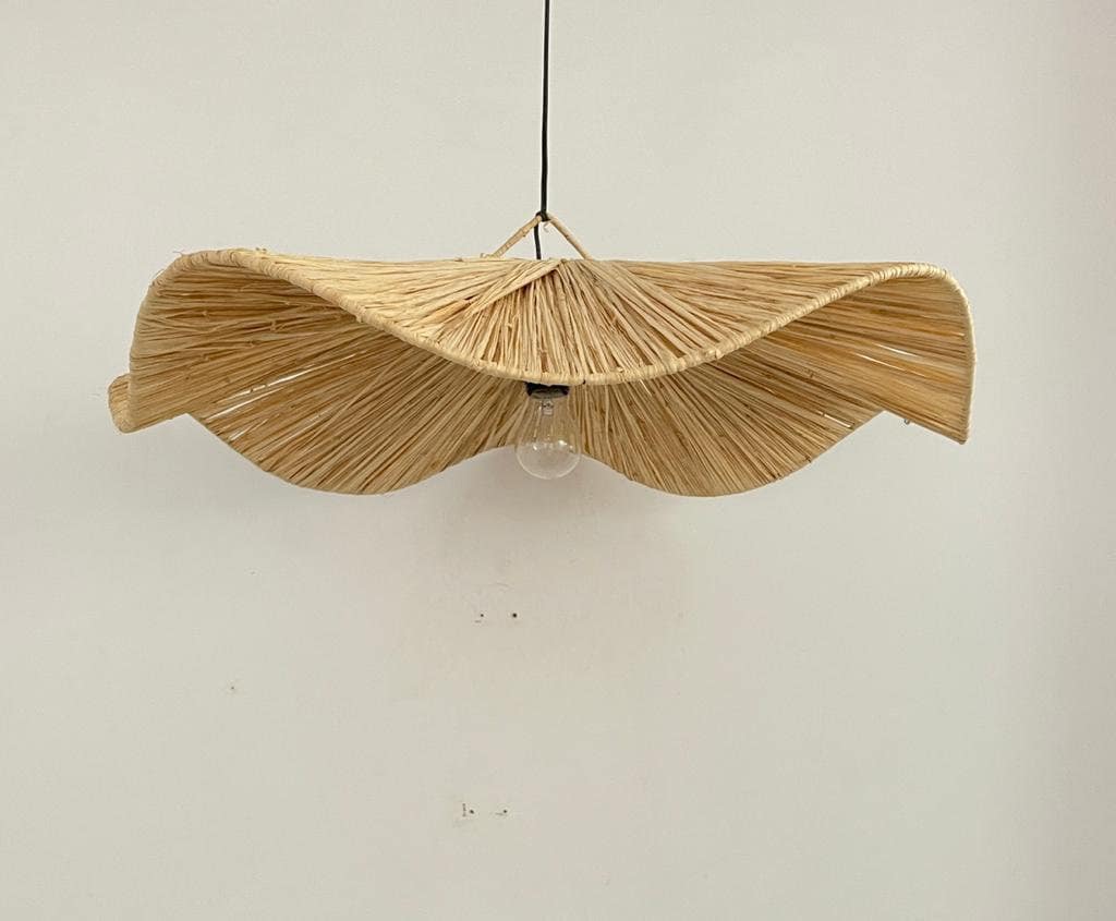 Raffia Pendant Light Natural Raffia Lamp - Etsy