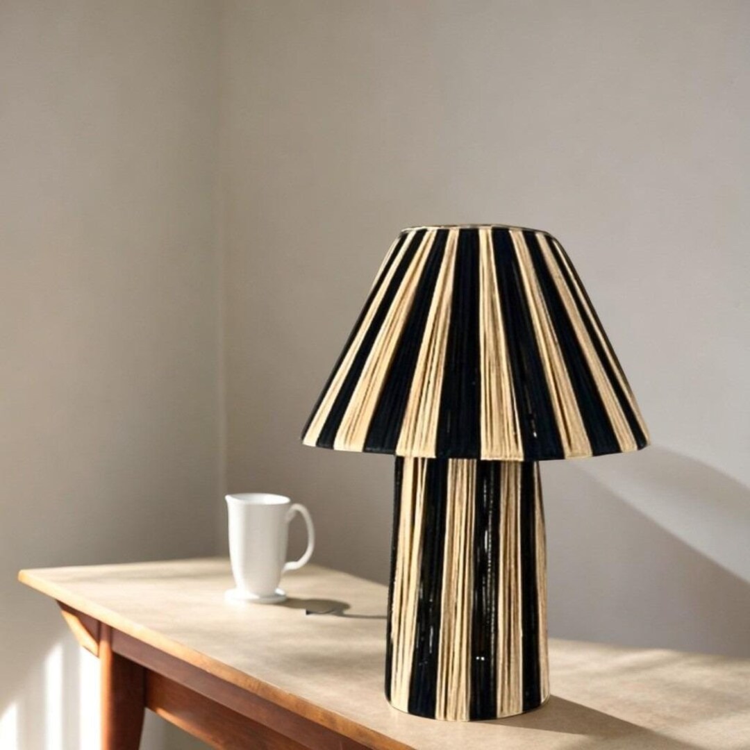 Lamp Raffia Natural Raffia Lamp, Raffia Lampshade, TABLE LAMPSHADES ...