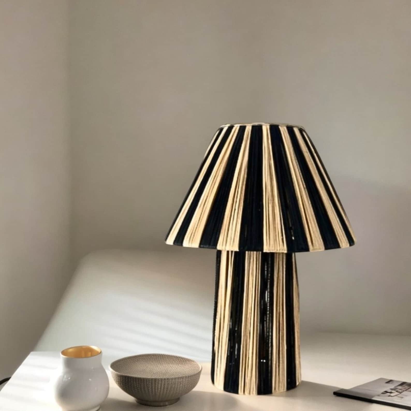 Lamp Raffia Natural Raffia Lamp, Raffia Lampshade, TABLE LAMPSHADES ...