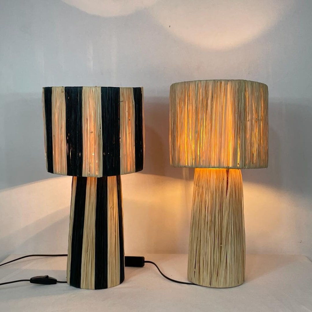 Lamps Raffia Natural Raffia Lamp - Etsy