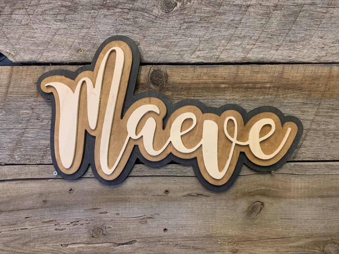 Stunning Custom Carved and Finished Layered Wooden Name Wall - Etsy