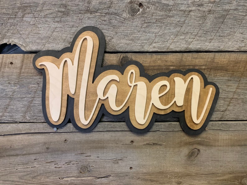 Stunning Custom Carved and Finished Layered Wooden Name Wall - Etsy