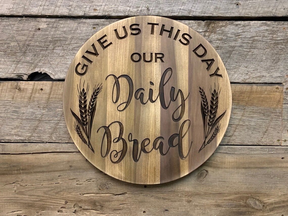 Gorgeous LARGE give Us This Day Custom Carved - Etsy