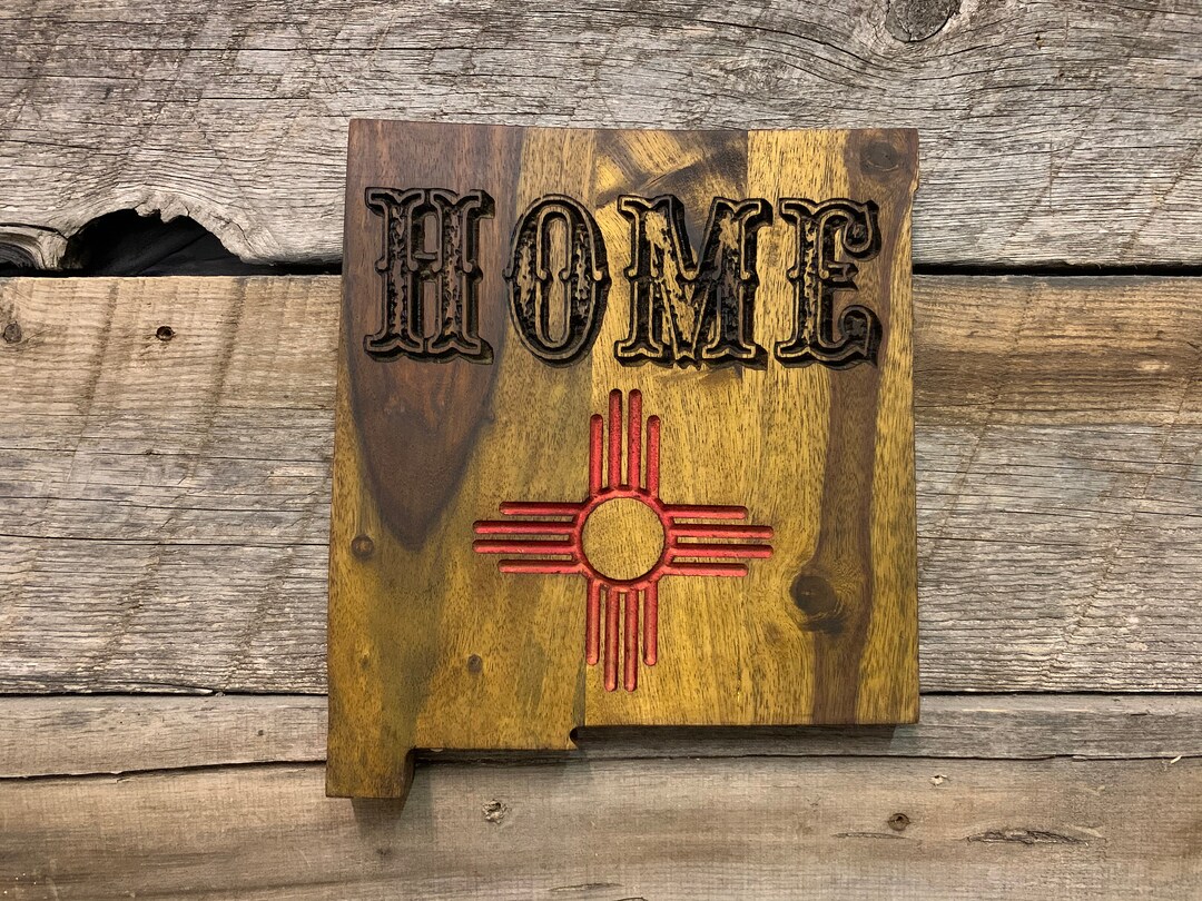 Custom Carved Wooden NM State Sign With Your Choice of Carve and Finish ...