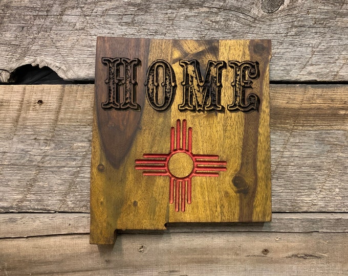 Custom Carved Wooden NM State Sign With Your Choice of Carve and Finish ...