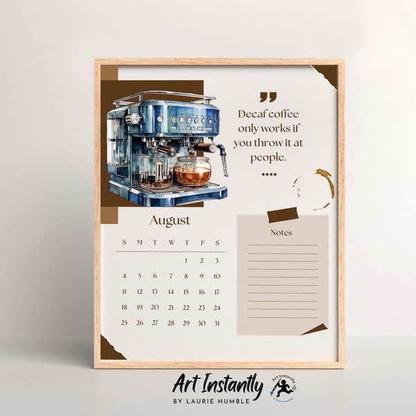 Printable 2024 Calendar Coffee - Etsy
