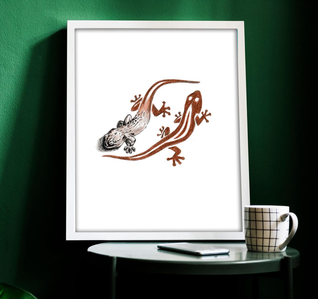 Gecko Digital Print 3D Lizard Printable Wall Art Instantly Cool 3D ...