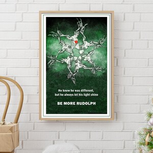 Rudolph Reindeer Christmas Quote Art Print: Inspirational Holiday Decor ...