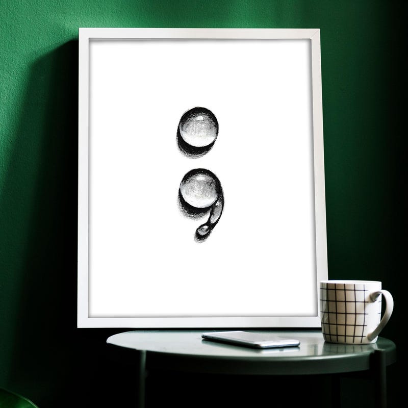 Semicolon Wall Art - Etsy