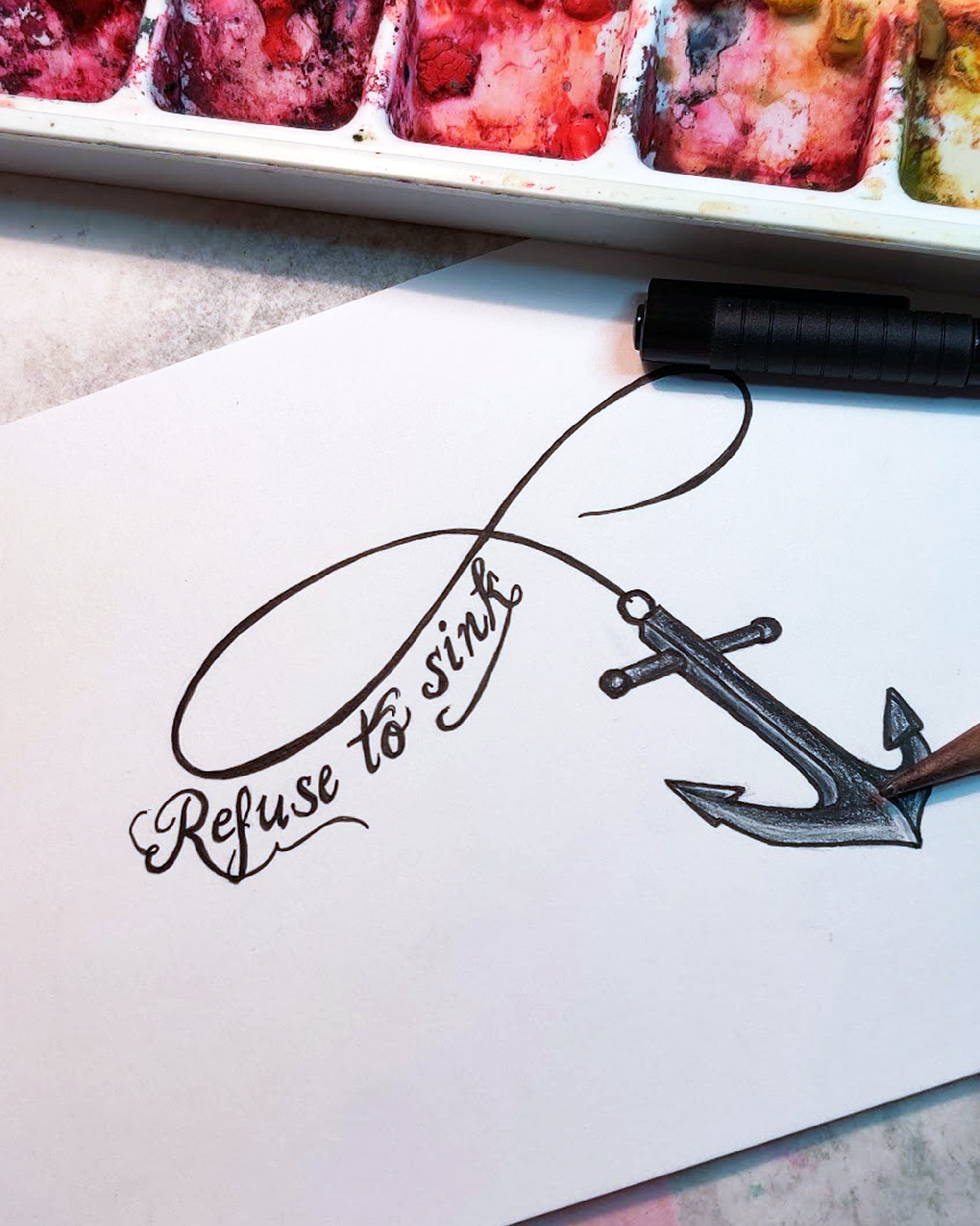 Anchor Drawing I Refuse To Sink