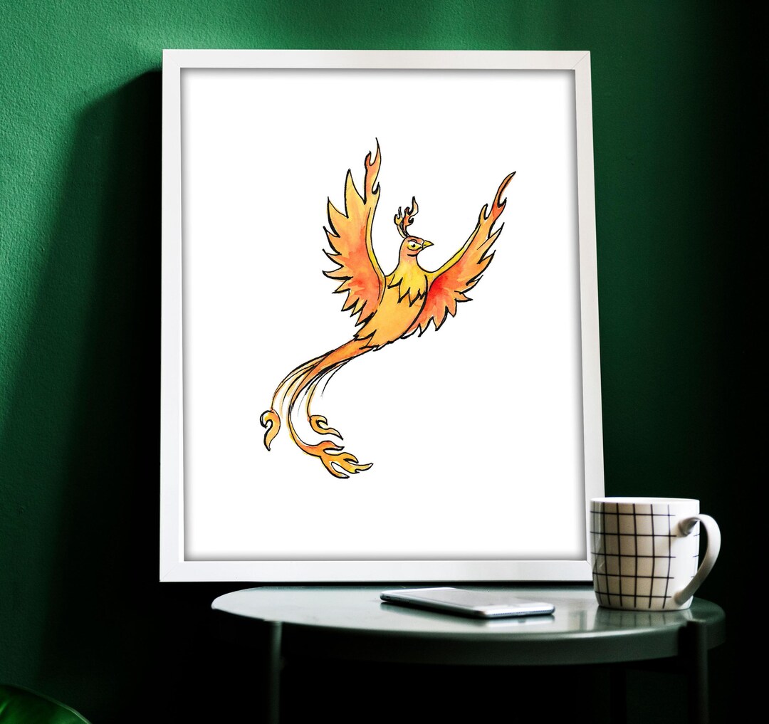 Phoenix Tattoo Flash Art Print: Classic Tattoo Style (digital Download ...