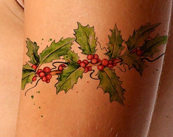 Holly Tattoo - Etsy
