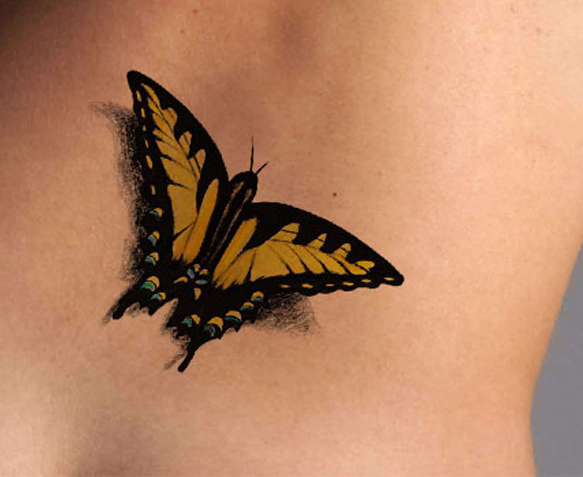 Yellow Butterfly Tattoo