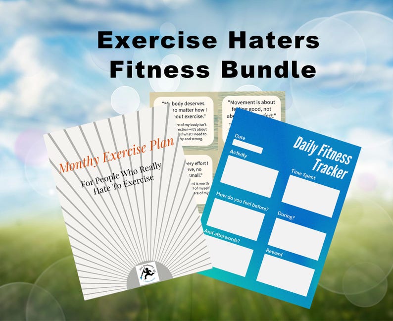 Printable Exercise Plan Fitness Bundle for Exercise Haters Fitness ...