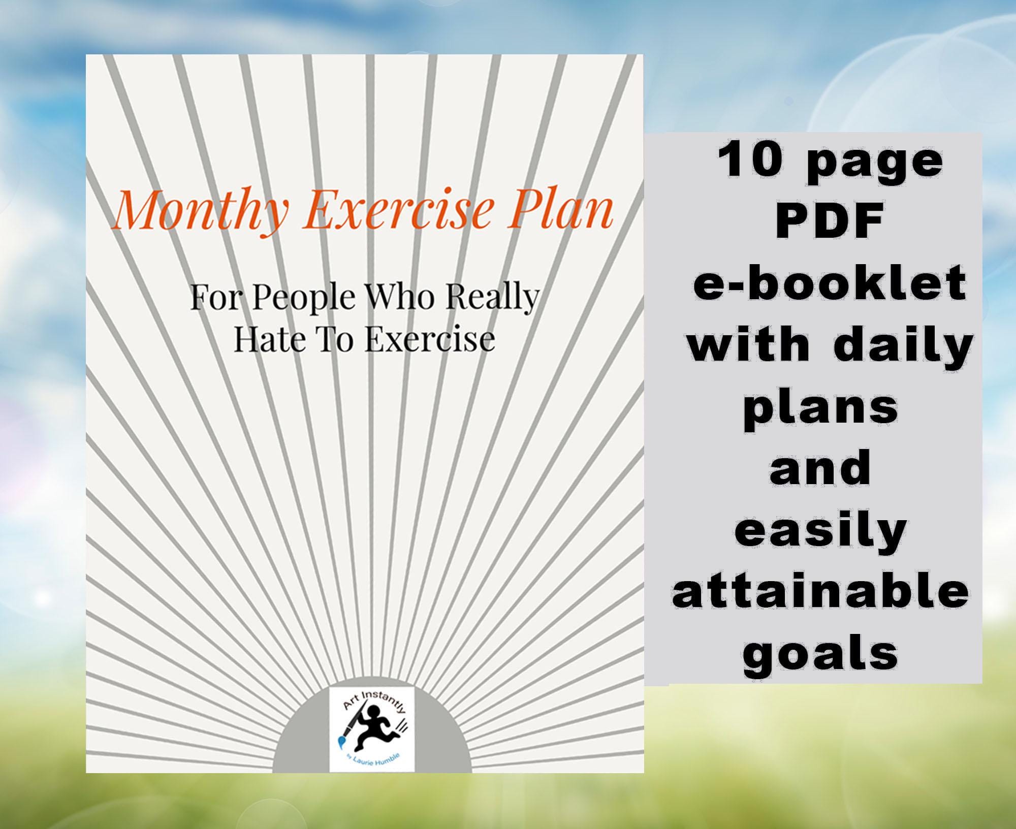 Printable Exercise Plan Fitness Bundle for Exercise Haters Fitness ...