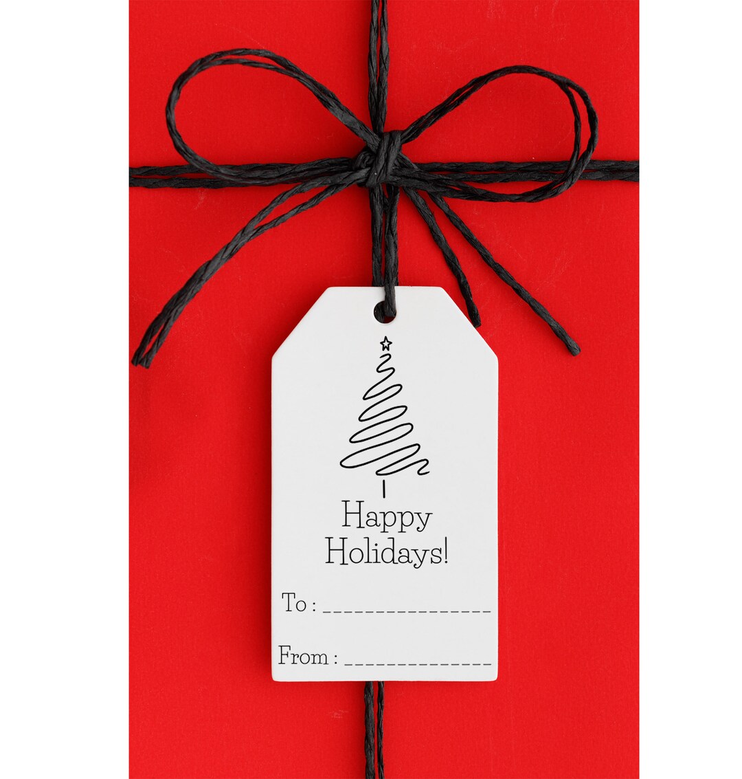 Minimalist Christmas Tags, Christmas Printable Gift Tags Set of 9 Gift ...