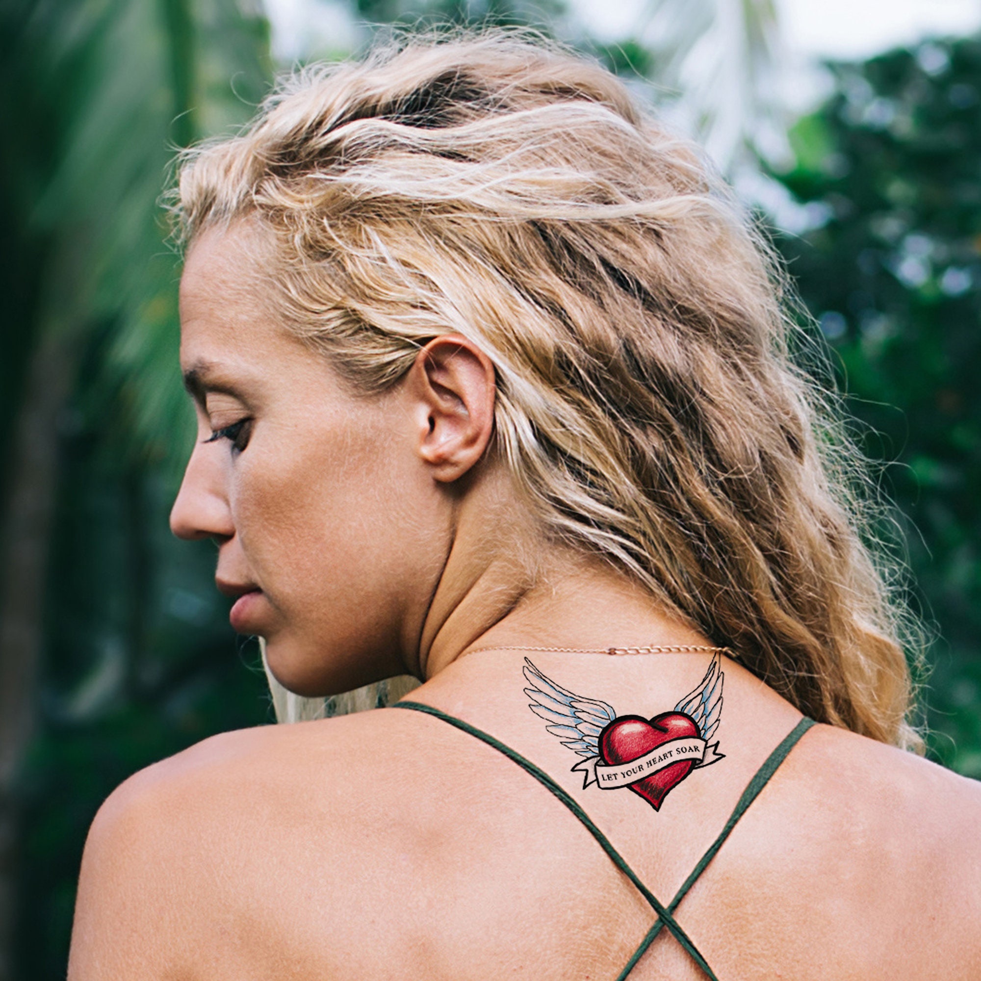 Winged Heart Tattoo Design Inspirational Quote Let Your Heart - Etsy