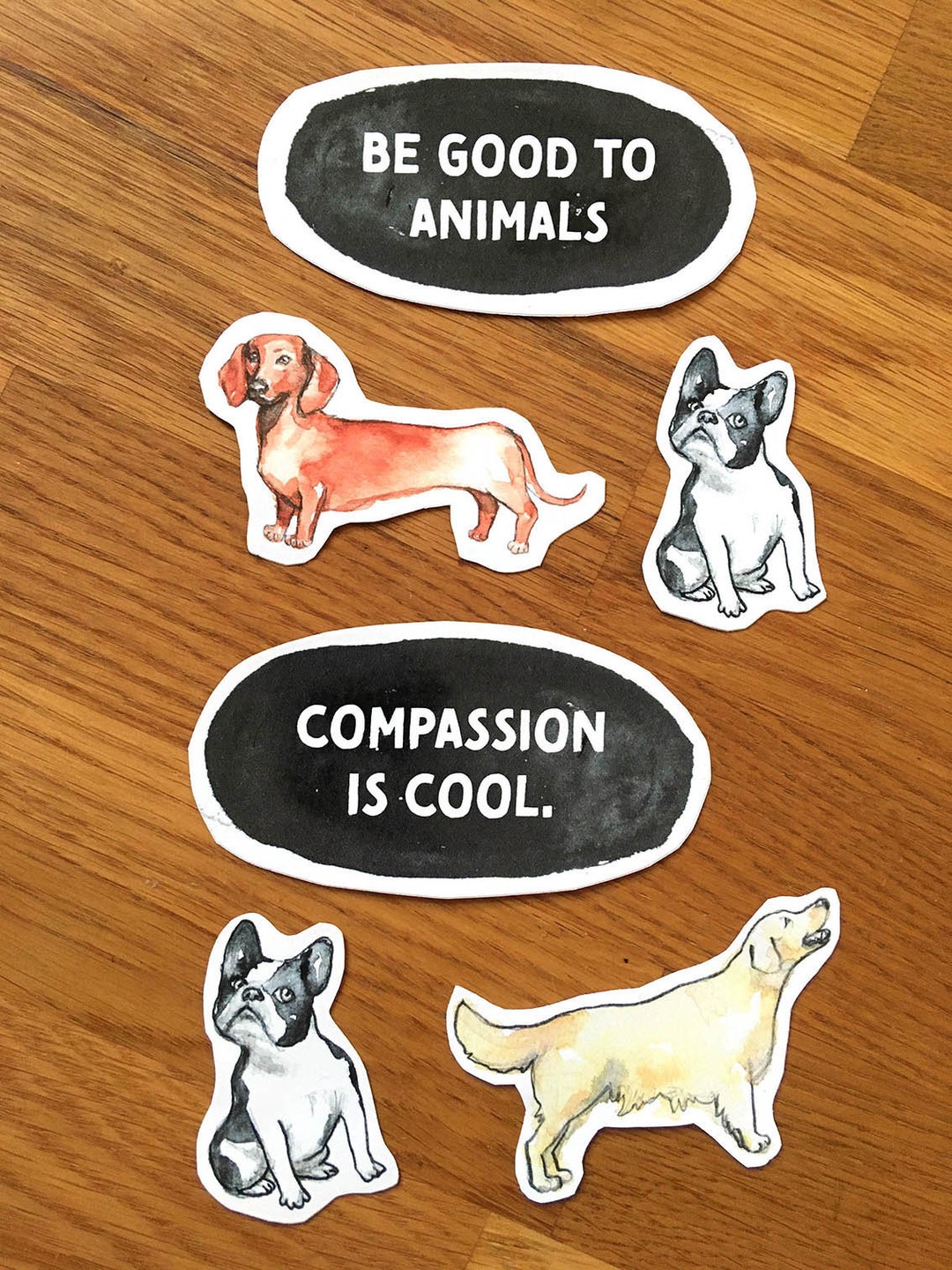 6 Stickers Stickers With Dog Motifs Animal Welfare Activism - Etsy