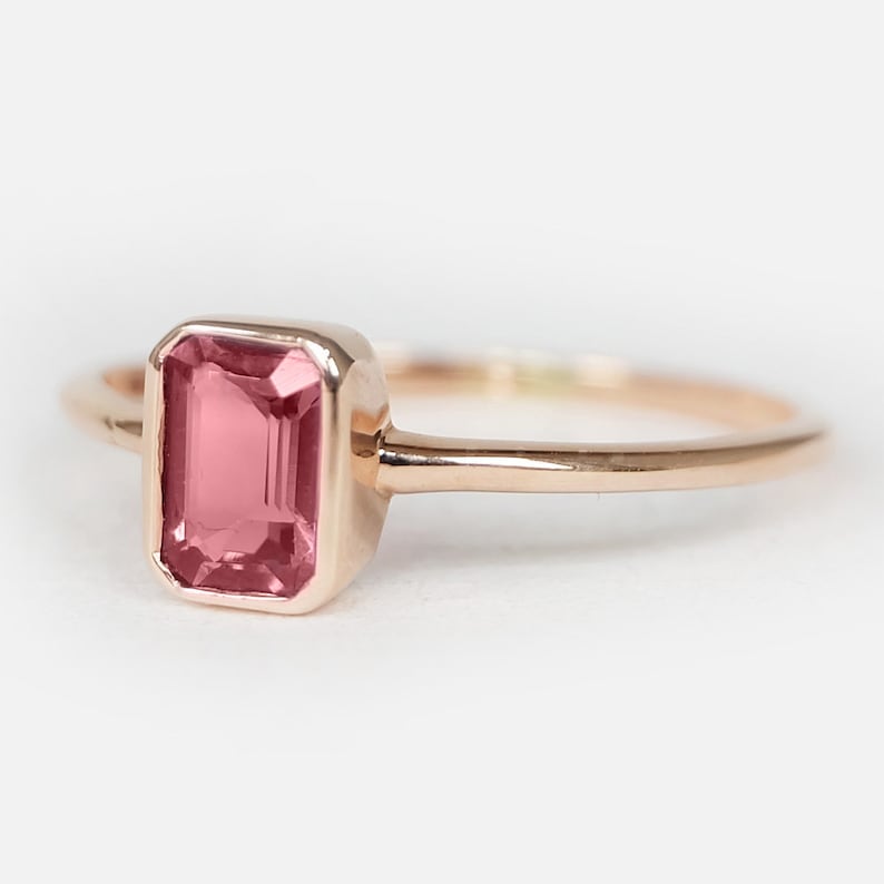 14k Octagon Rhodolite Ring Rhodolite Ring Engagement Ring - Etsy