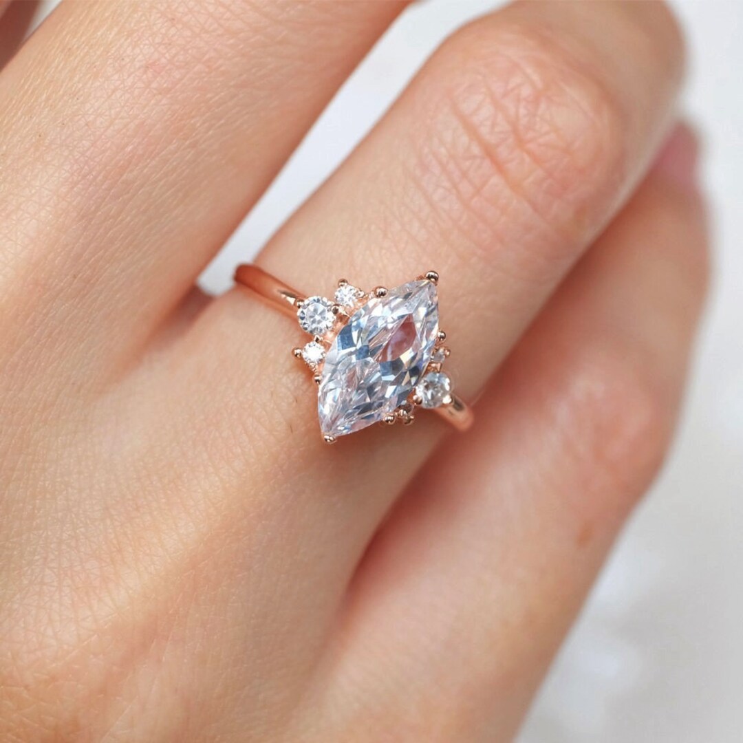 Topaz Engagement Ring, White Topaz Ring, Topaz Wedding Ring, Engagement ...