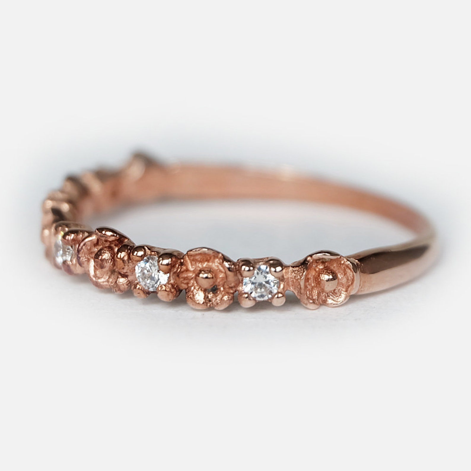 Diamond Cluster Ring Spiral Cluster Ring Unique Stackable | Etsy