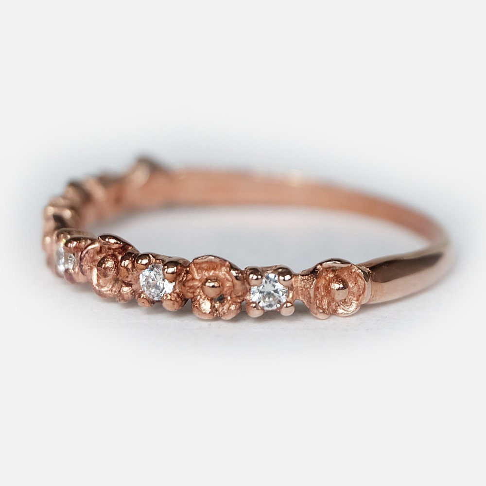 Diamond Cluster Ring Spiral Cluster Ring Unique Stackable | Etsy