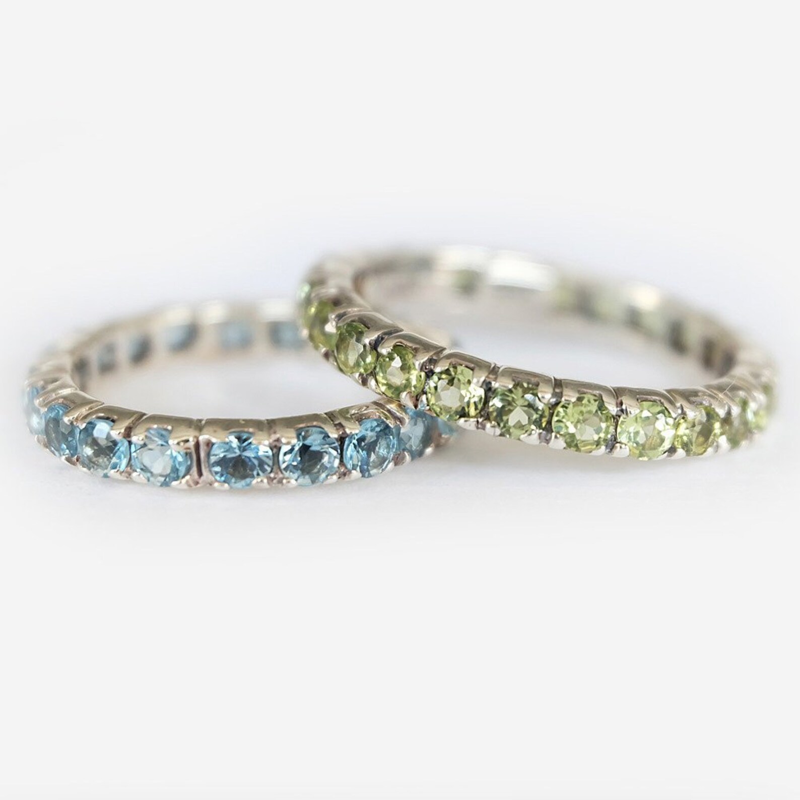 14k Blue Topaz Eternity Ring Blue Topaz Ring Engagement - Etsy