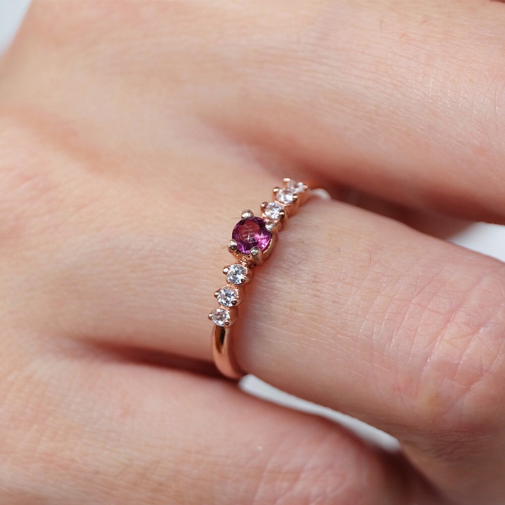 14k Rhodolite Ring Rhodolite Garnet Ring January Birthstone - Etsy