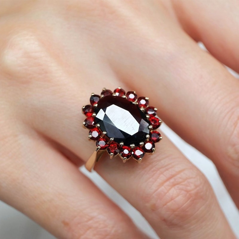 Garnet Ring - Etsy