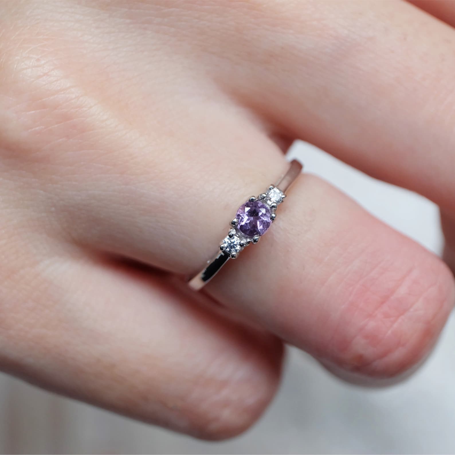 Amethyst Ring Dainty Ring Amethyst Gold Ring Minimalist | Etsy