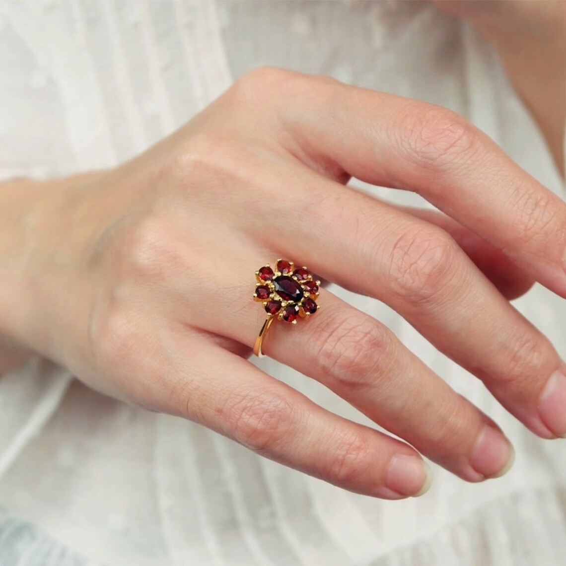 Garnet rings for women garnet birthstone rings red garnet | Etsy